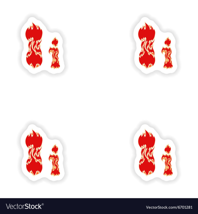 Free: Assembly stickers fiery font red letter I on white vector image ...