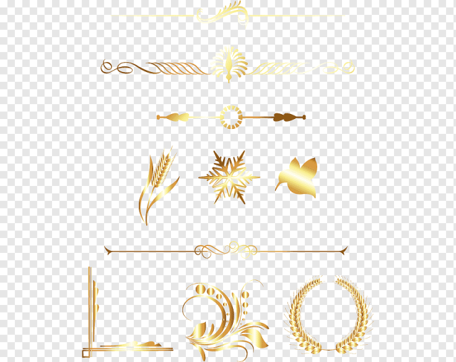 Free: assorted-shape gold decal illustration, golden division line ...