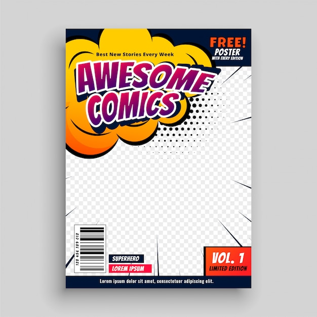 Free: Awesome comic book cover page design template - nohat.cc