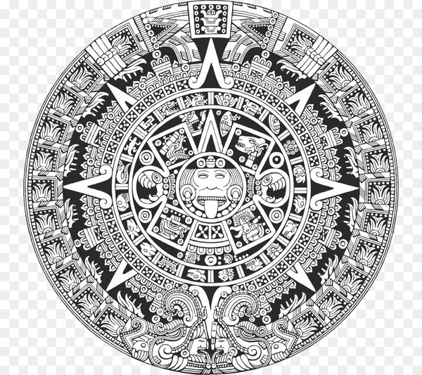 Free: Aztec calendar stone Mesoamerica Maya civilization - aztec print ...