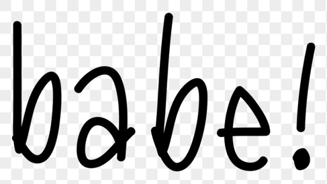 Free: Babe! png word sticker, handwritten | Free PNG - rawpixel - nohat.cc