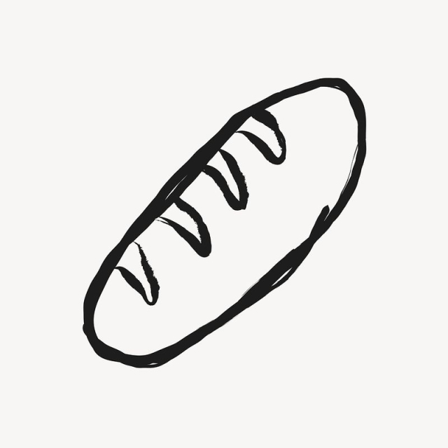 Free: Baguette bread sticker, food doodle | Free PSD Illustration ...