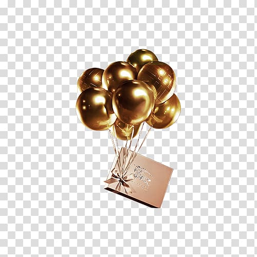 Free: Balloon Gold, Gold balloon transparent background PNG clipart ...