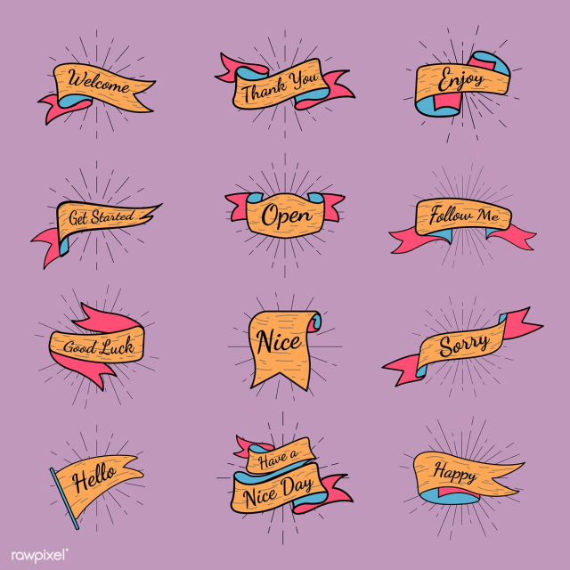 Free: Banner text badges collection | Free stock vector - 575046 - nohat.cc