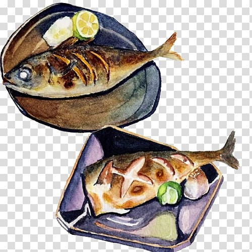 Free: Barbecue Roasting Food Fish Illustration, Fish hand drawing ...