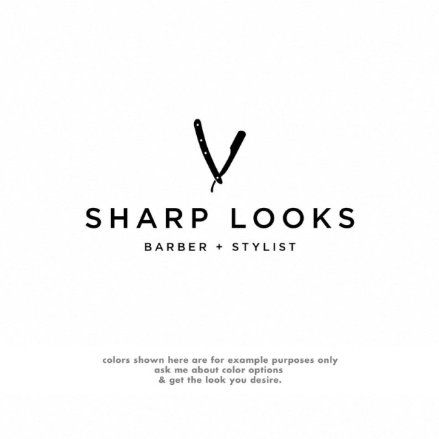 Free: Barber Logo Barbershop Branding Straight Razor Logo Icon | PNGio ...