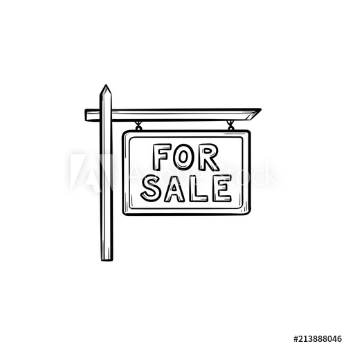 Free: Basic for sale sign hand drawn outline doodle icon - nohat.cc