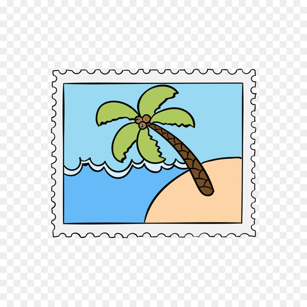 Free: Beach Euclidean vector Coconut - Beach coconut tree stamps - nohat.cc
