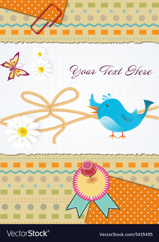 Free: Bird with scrapbook elements vector image - nohat.cc
