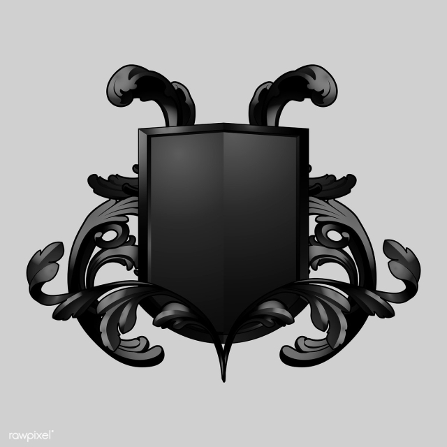 Free: Black Baroque shield elements vector | Free stock vector - 535353 ...