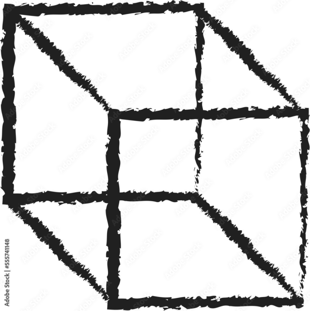 Free: Black sketchy cube outline icon - nohat.cc