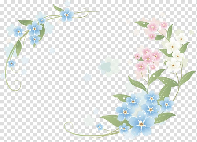 Free: Blue and pink flowers illustration, Flower , Hand-painted flowers ...