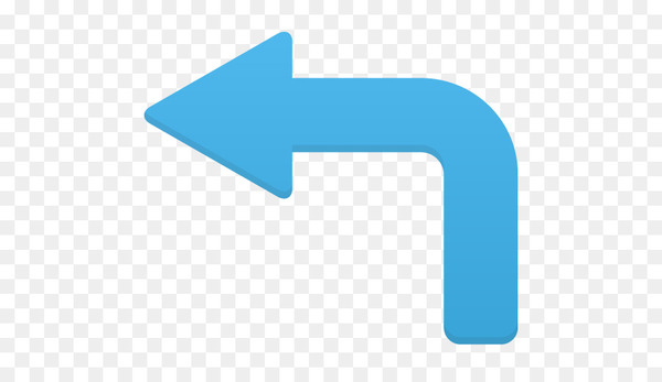Free: blue angle text symbol - Arrow turn left - nohat.cc