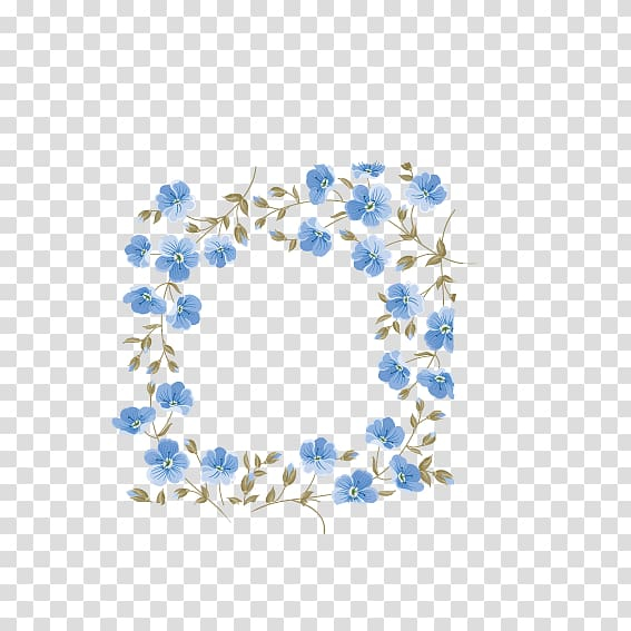 Free: Blue Flower Wreath, Blue garland transparent background PNG ...