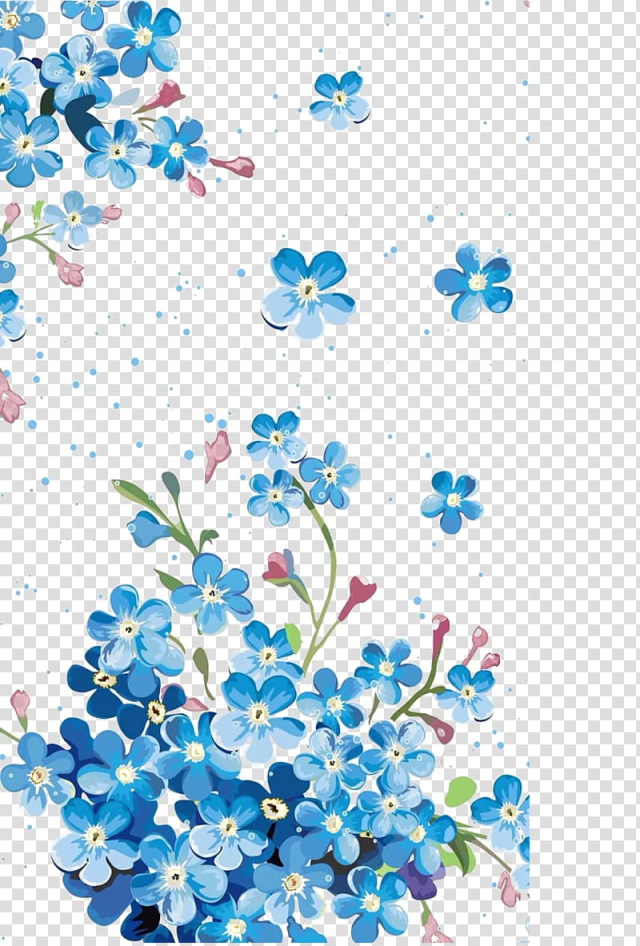 Free: Blue forget-me-not flowers illustration, Flower Illustration ...