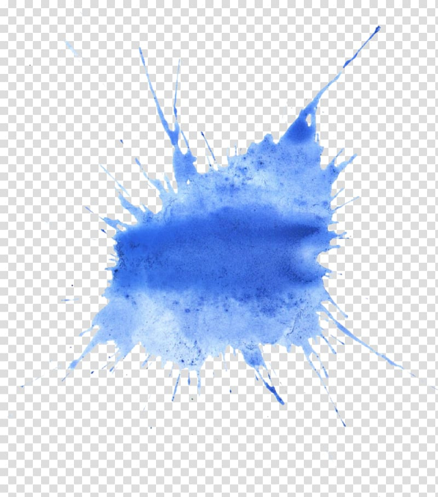 Free: Blue ink splat illustration, Watercolor Blue Watercolor painting ...