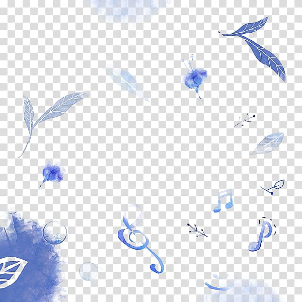 Free: Blue Musical note, Hand painted blue color floating notes ...
