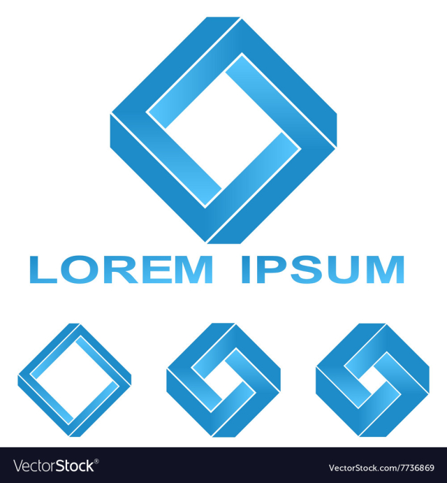 Free: Blue Penrose rectangle company symbol design set vector image ...