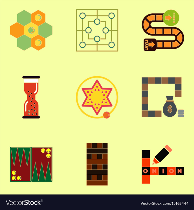 Free: Board games icons set table games for kids vector image - nohat.cc