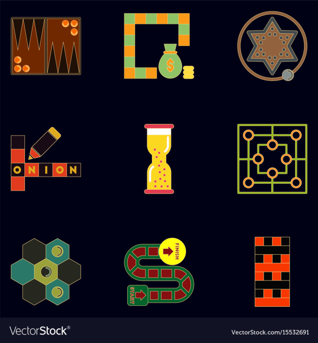 Free: Board games icons set table games for kids vector image - nohat.cc