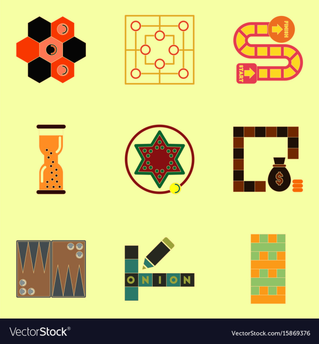 Free: Board games icons set table games for kids vector image - nohat.cc