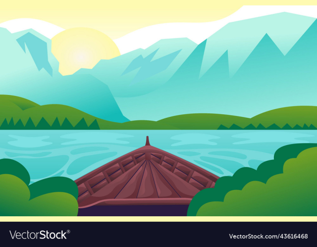 Free: boat landscape nature background design - nohat.cc