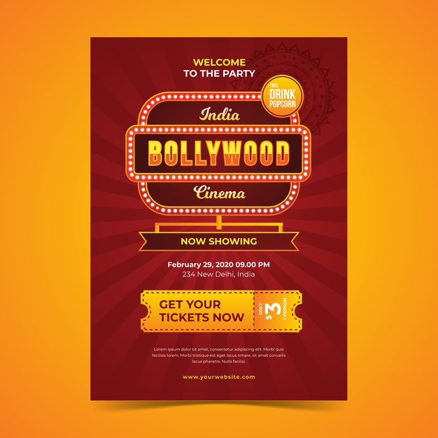 Free: Bollywood party poster template Free Vector - nohat.cc