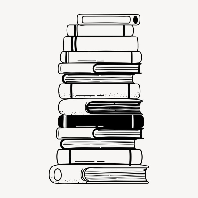 Free: Book stack doodle clipart, cute | Free PSD Illustration ...