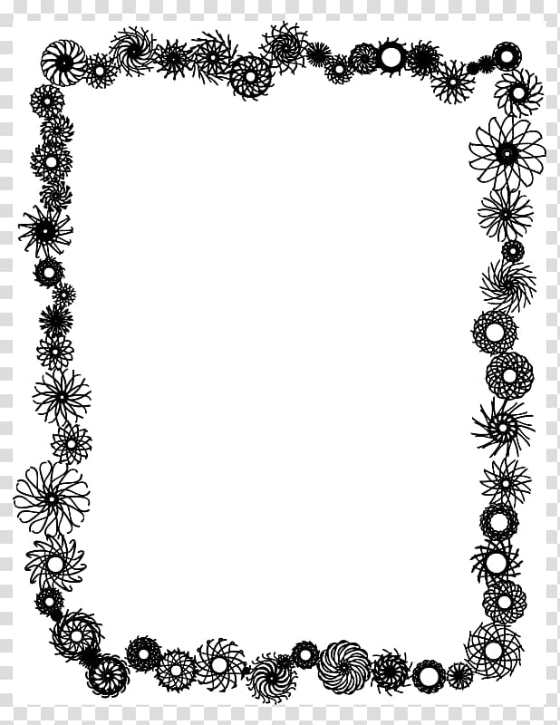 Free: Borders and Frames Frames Black and white , Hearts And Flowers ...