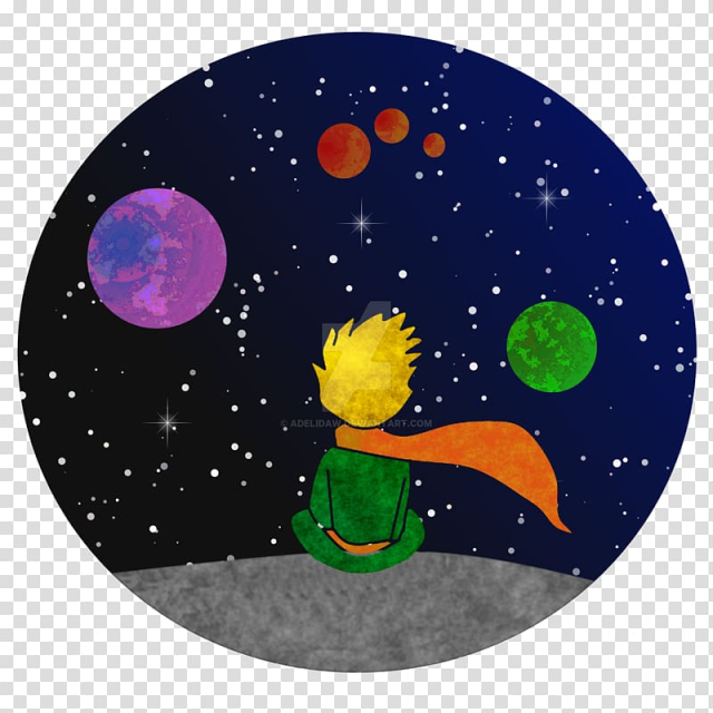 Free: Boy sitting on moon illustration, The Little Prince Drawing ...