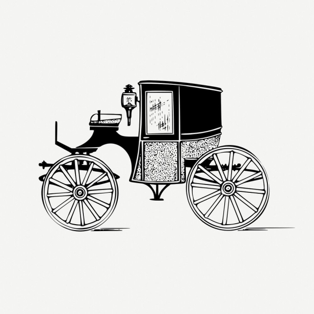 Free: Brougham carriage drawing, transportation vintage | Free PSD ...