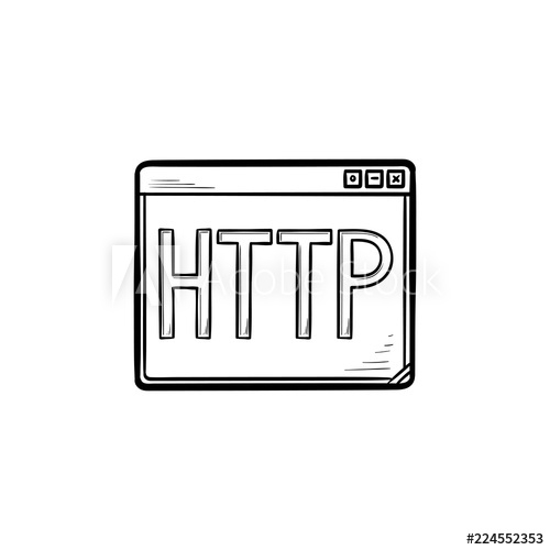 Free: Browser window with http text hand drawn outline doodle icon ...