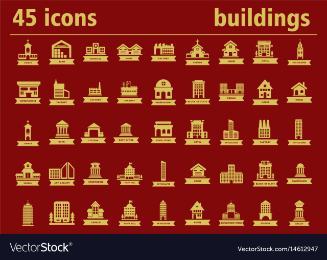 Free: Building icons city and industrial buildings vector image - nohat.cc