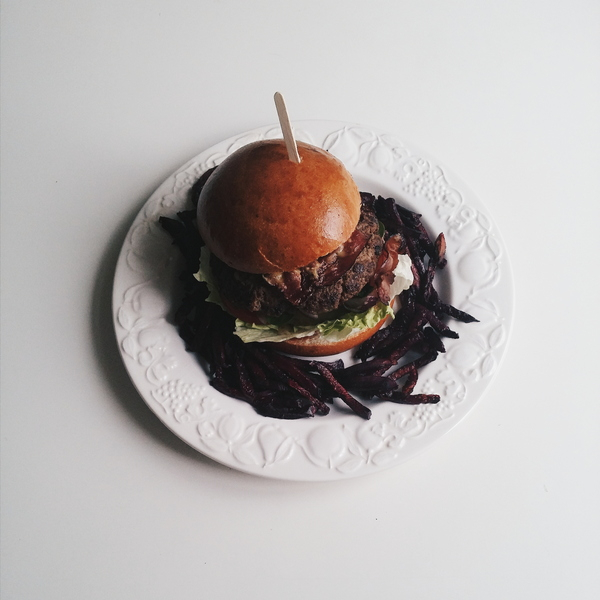 Free: Burger from above on a white background - nohat.cc