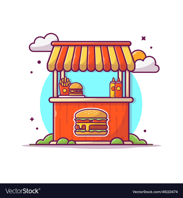 Free: burger stand cartoon - nohat.cc
