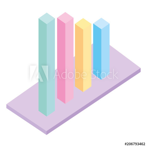 Free: business financial bar graph statistics isometric vector ...