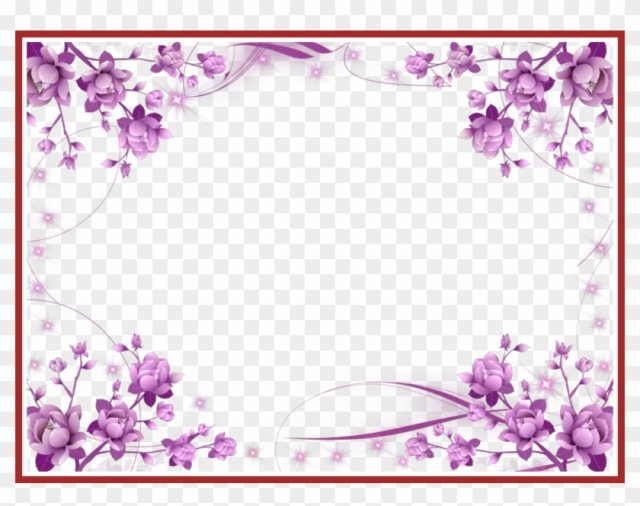 Violet Butterfly Flower Border Tags Purple Fantasy Butterfly Flower