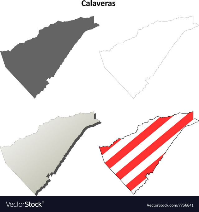 Free: Calaveras County California outline map set vector image - nohat.cc