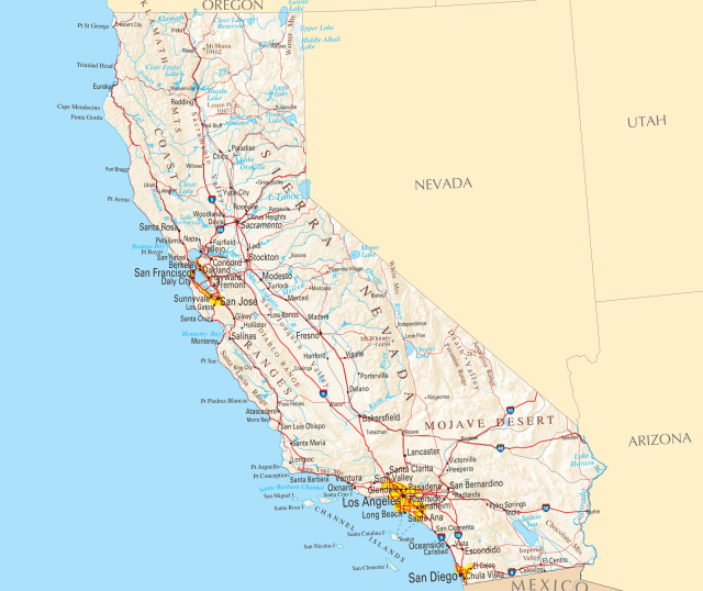 Free: California Reference Map • Mapsof.net - nohat.cc