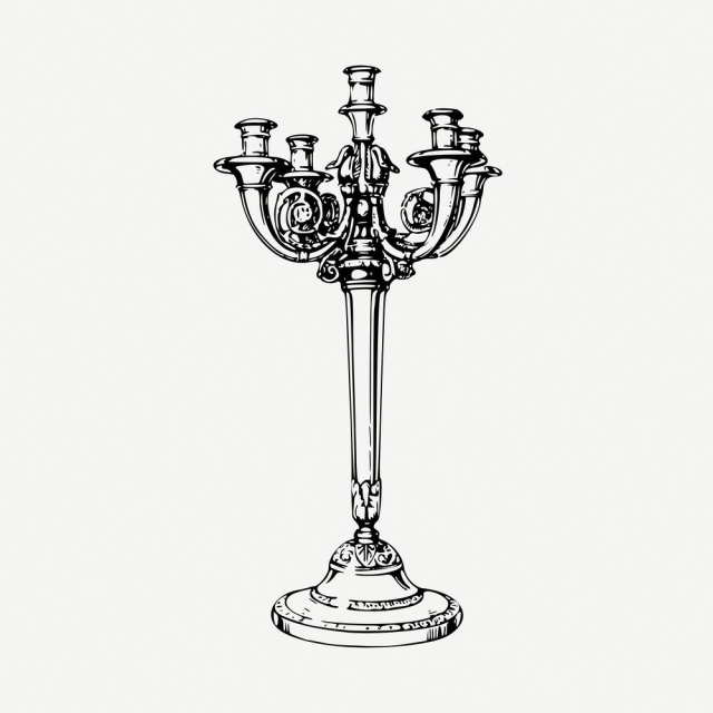 Free: Candelabra drawing, centerpiece vintage illustration | Free PSD ...