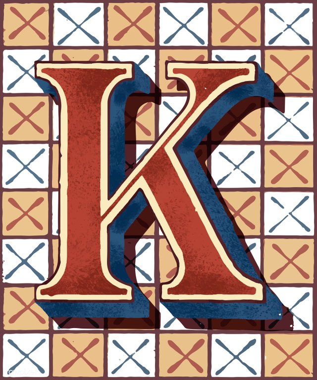 Free: Capital letter K vintage typography style | Free stock vector ...