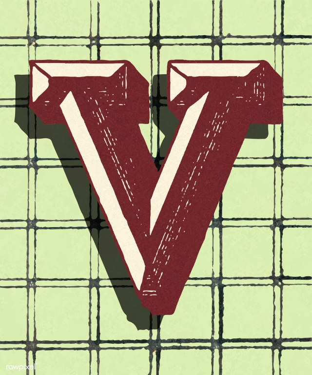 Free: Capital letter V vintage typography style | Free stock vector ...