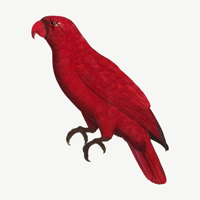Free: Cardinal Lory parrot bird, vintage | Free PSD Illustration ...
