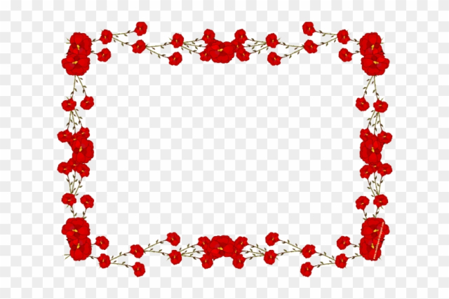 Red Flower Border Clipart