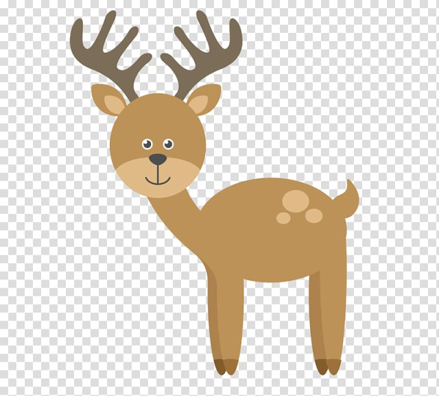 Free: Cartoon Animal Illustration, Yellow Cartoon Small Animals Deer ...