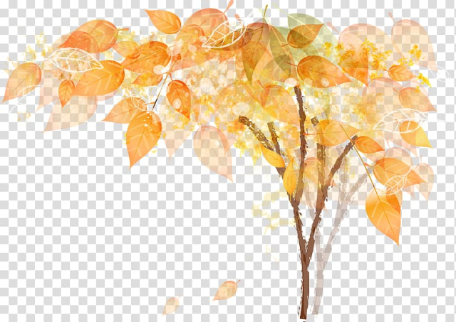 Free: Cartoon Autumn Drawing, Cartoon painted autumn leaves transparent ...