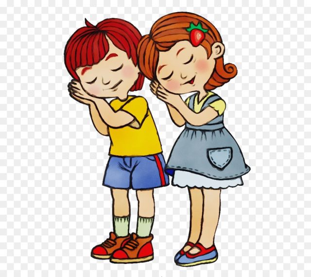 Free: cartoon clip art interaction cheek child - nohat.cc