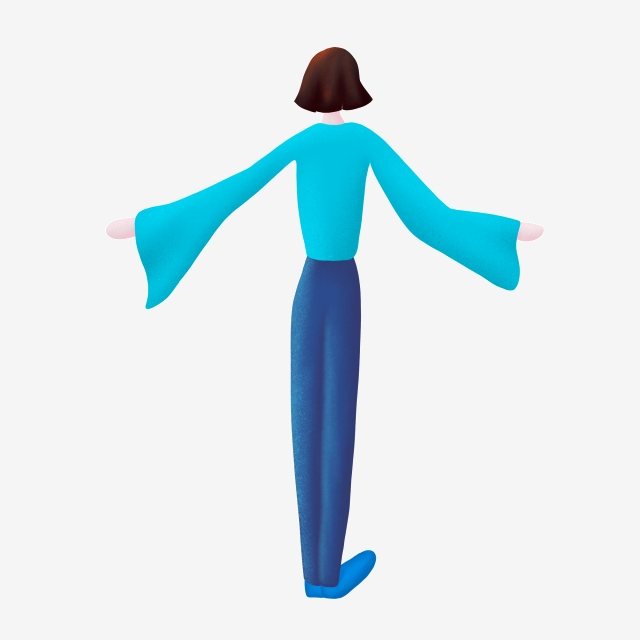 Free: Cartoon Girl In Blue Dress Pants Free Illustration, Cartoon, Girl ...