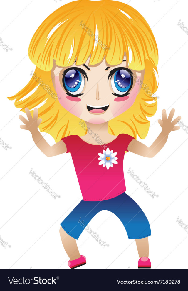 Free: Cartoon Happy Girl vector image - nohat.cc