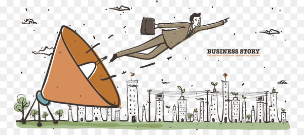 Free: Cartoon Illustration - Flying business people cartoons - nohat.cc